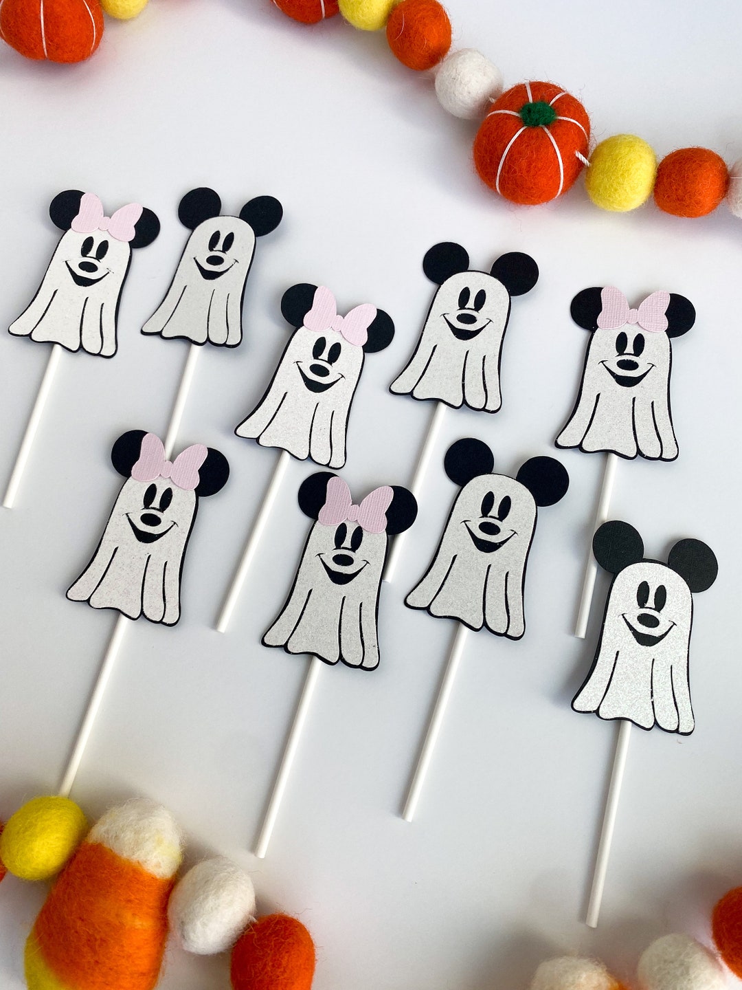 Mickey Mouse Ghost Cupcake Toppers|halloween Mickey Mouse Cupcake ...