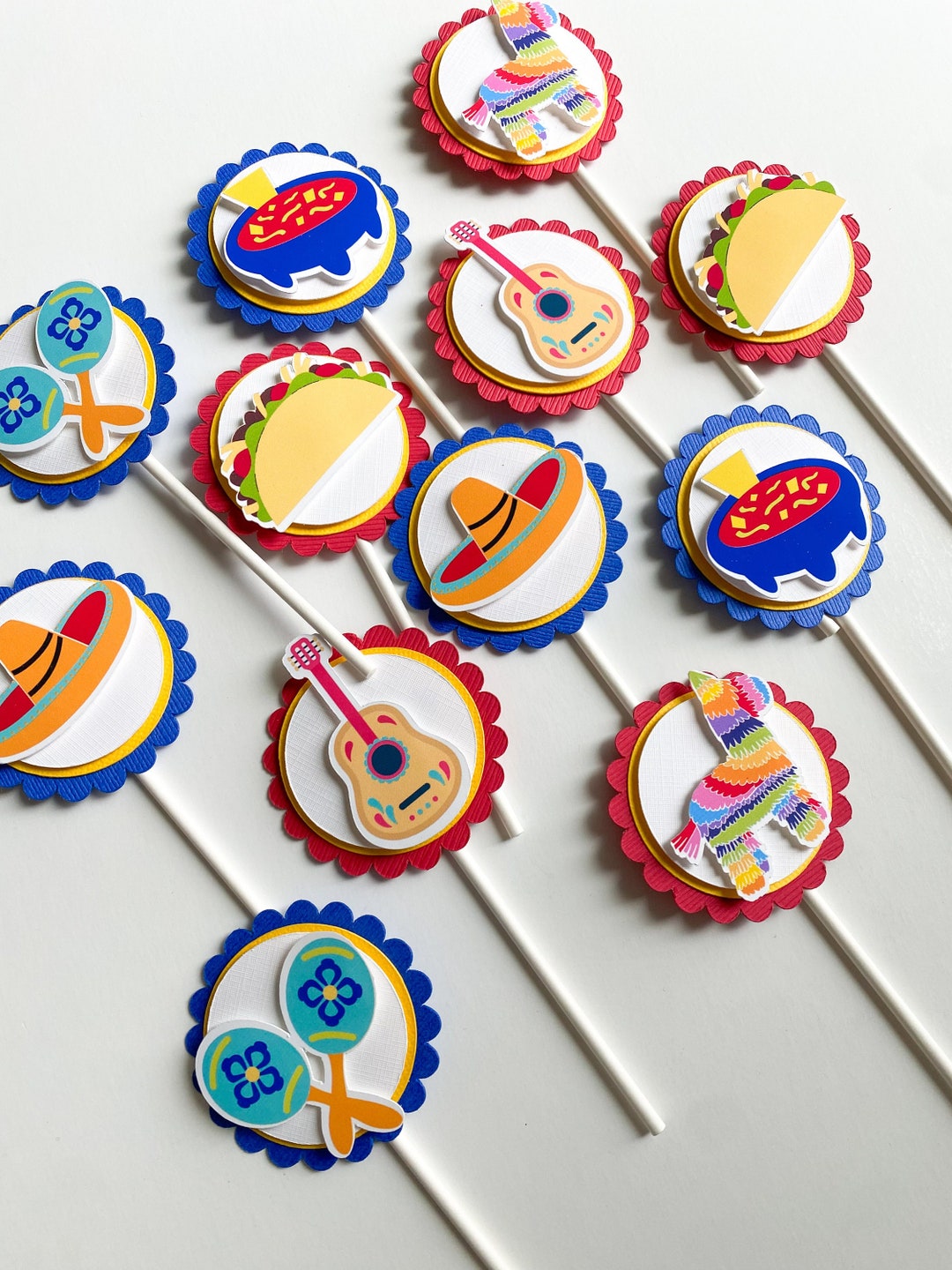 Fiesta Cupcake Toppers - Etsy