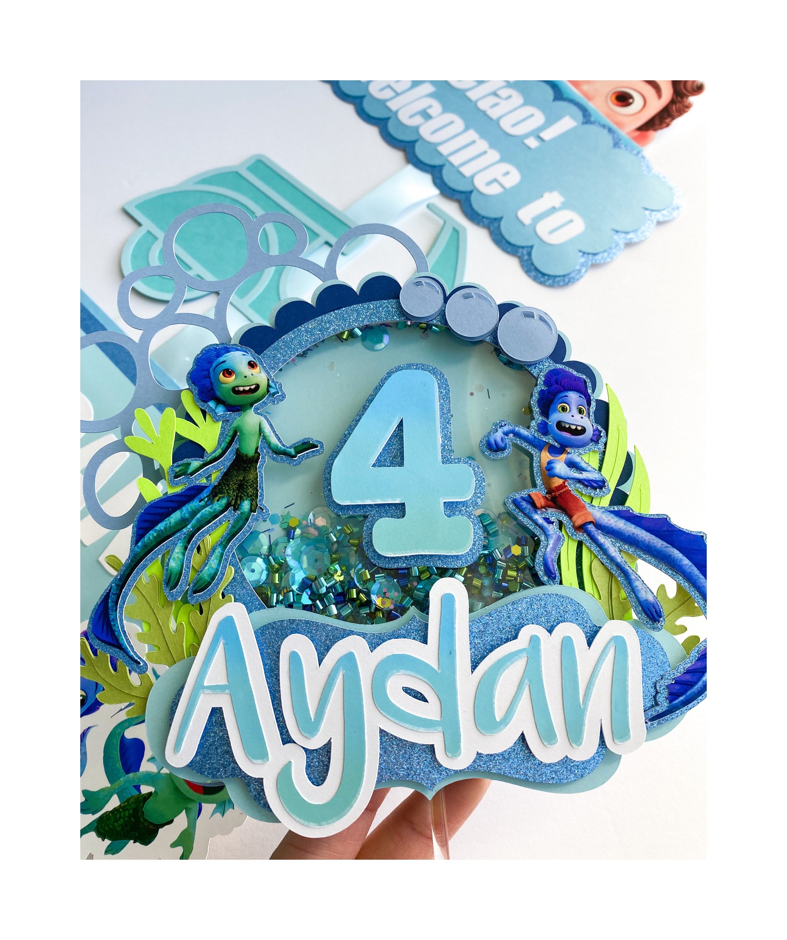 Disney Luca Shaker Cake Topper|luca Movie| Custom Luca Centerpiece ...