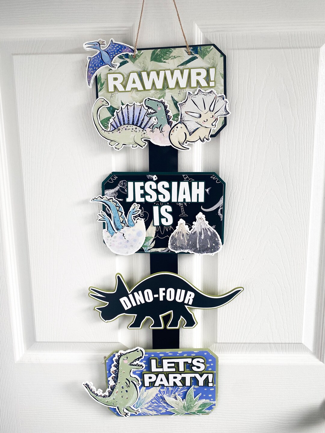 Dinosaur Door Sign|dinosaur Welcome Door Sign - Etsy