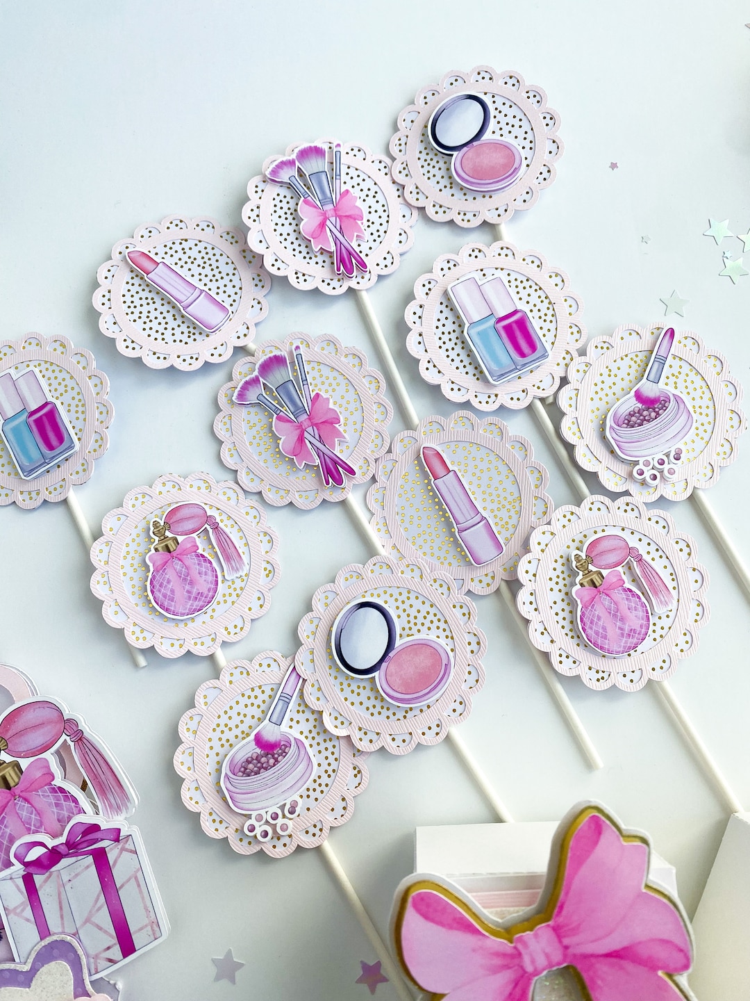 12 Glitz & Glam Cupcake Toppers - Etsy
