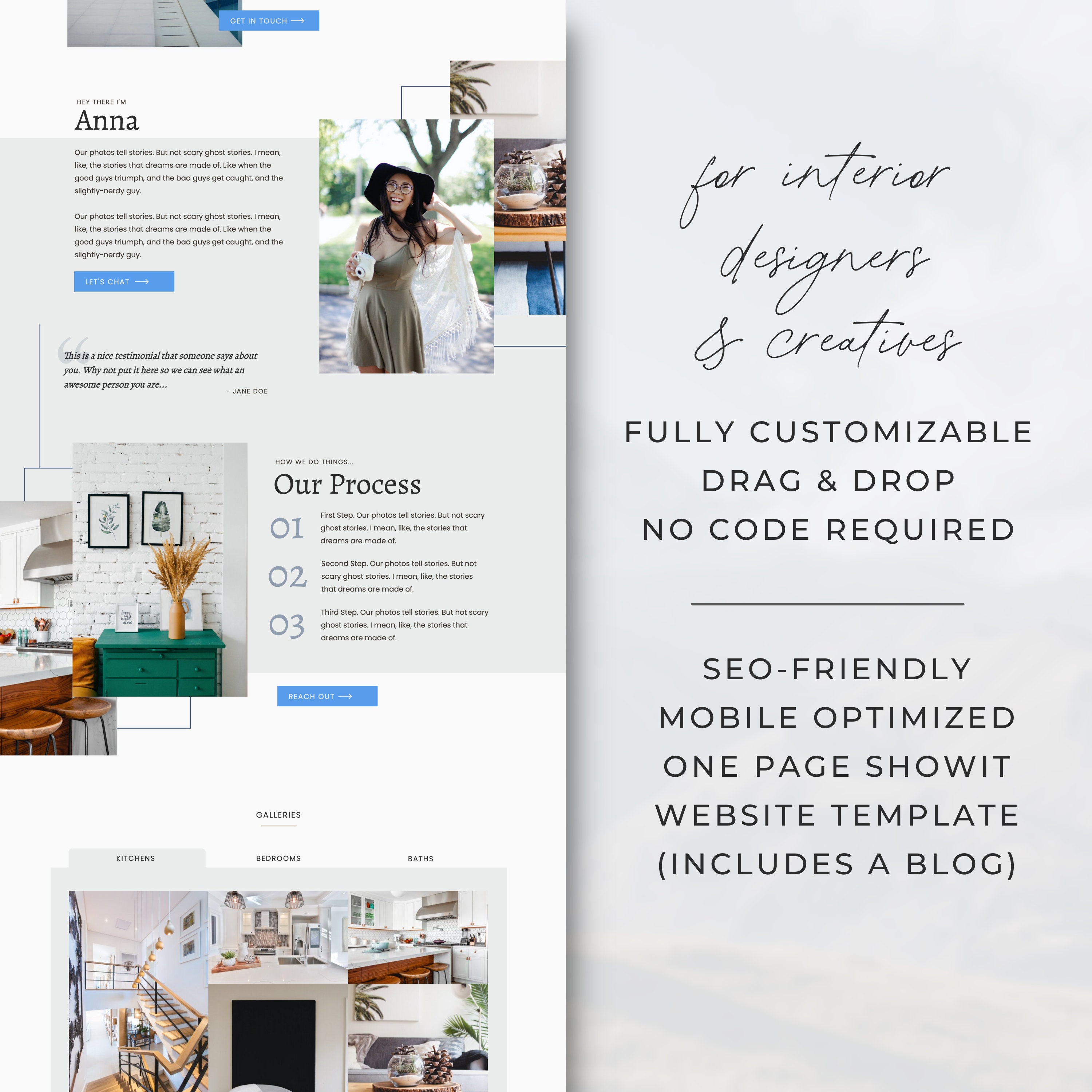 WEBSITE TEMPLATE Bright Modern DIY Website Template for Interior ...