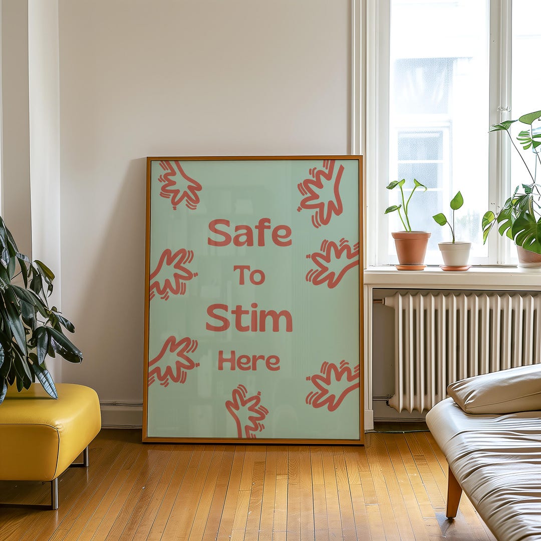Safe to Stim Here Sign | Autism Classroom Poster | Stimming Acceptance ...