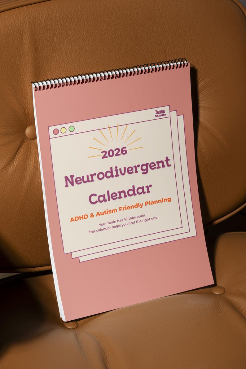 2026 Neurodivergent Wall Calendar —ADHD Autism Planner, Mood Tracker ...