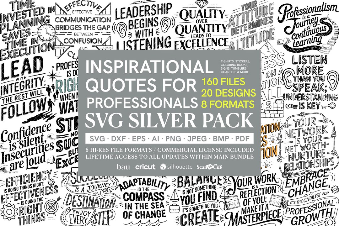 20 Inspirational Quotes for Professionals Designs Pack, SVG, Png, Eps ...