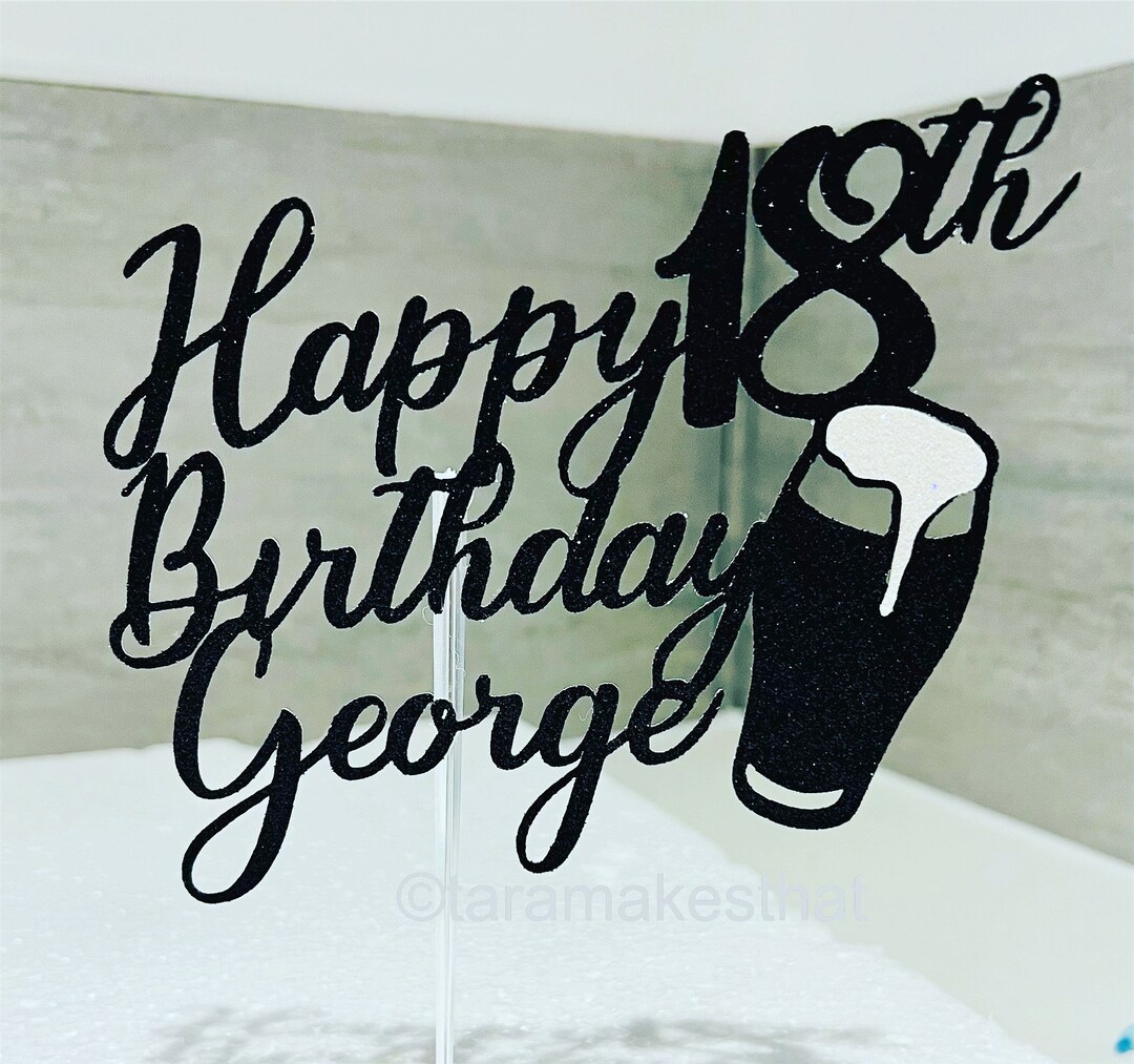 Personalised Beer/guinness Glass Cake Topperpint Glass Beer - Etsy