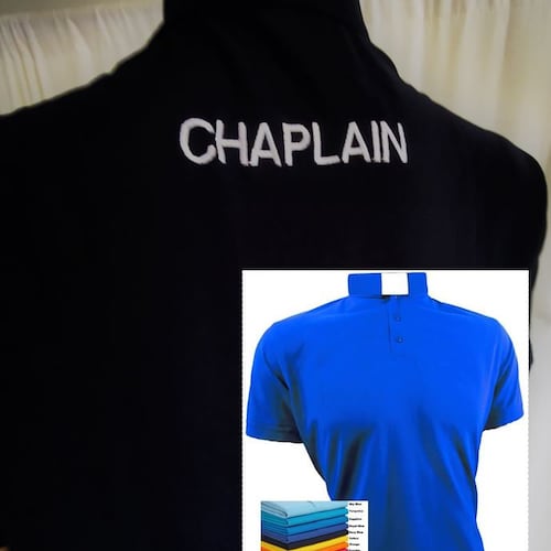 Mens CHAPLAIN Clerical Shirt / Clergy Shirt Polo Style - Etsy