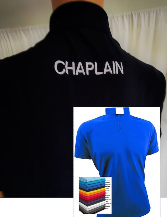 Mens CHAPLAIN Clerical Shirt / Clergy Shirt Polo Style | Etsy