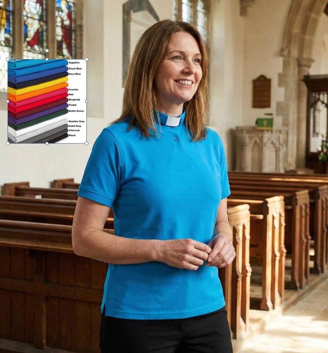 Ladies Clerical Shirt, Modern Style, Superwash Fabric Comfort-fit (12 ...