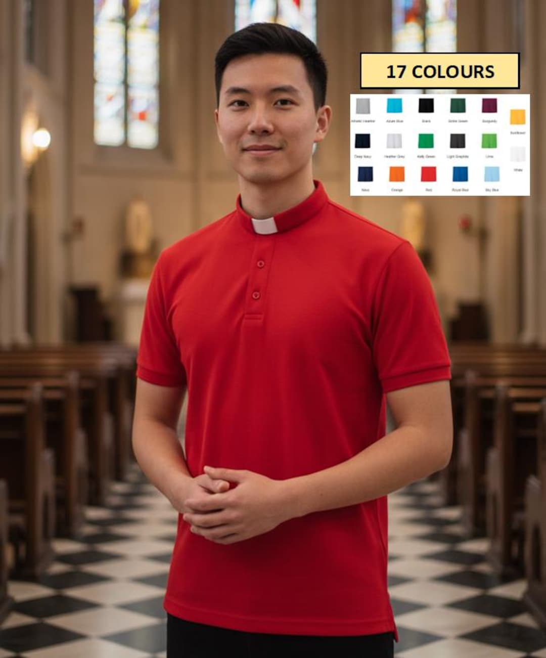 Luxury Cotton Clerical Polo Shirt – Summer Style, 17 Colors - Etsy