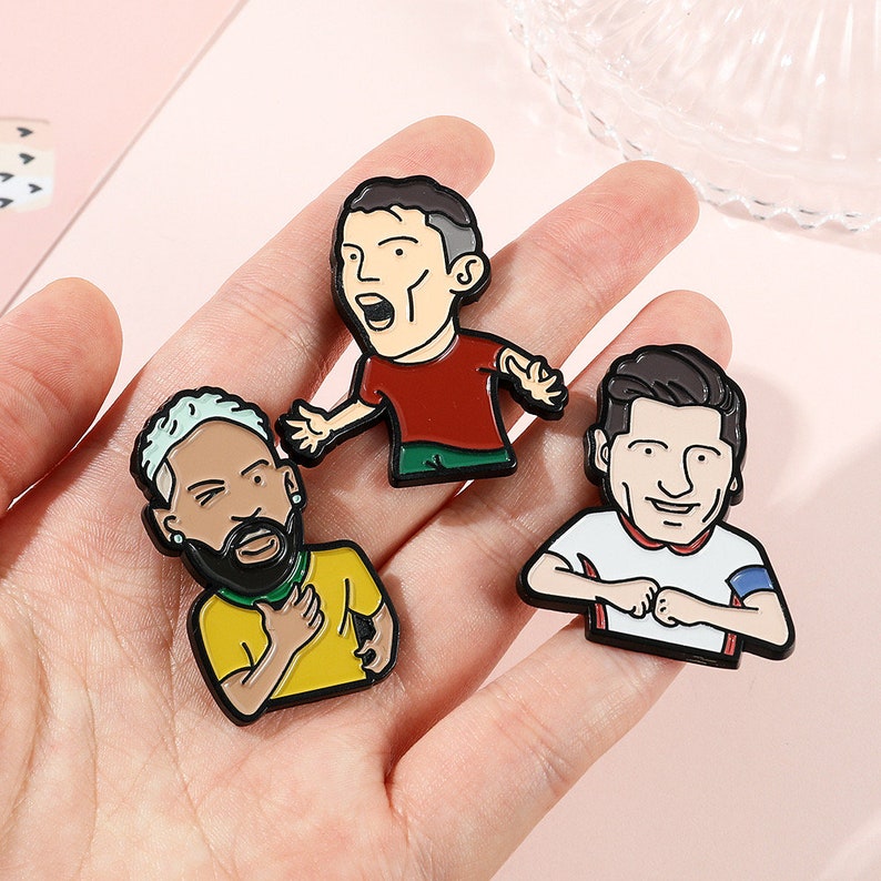 Messi Neymar Cristiano Ronaldo Mbappe Pin Lapel Clothing - Etsy