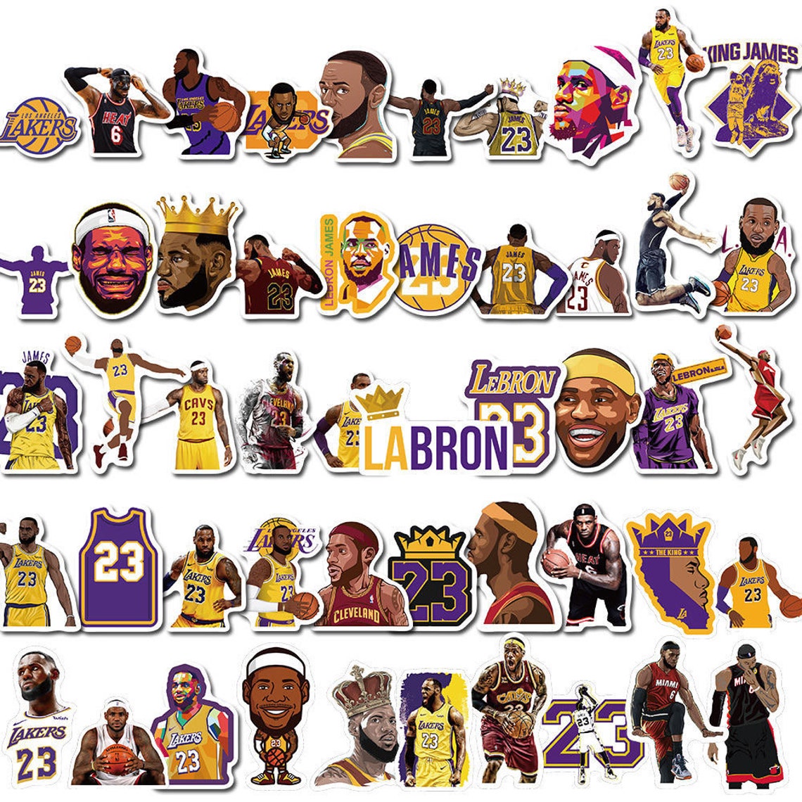 5 Lebron James Vinyl Stickers for Water Bottles Laptop - Etsy