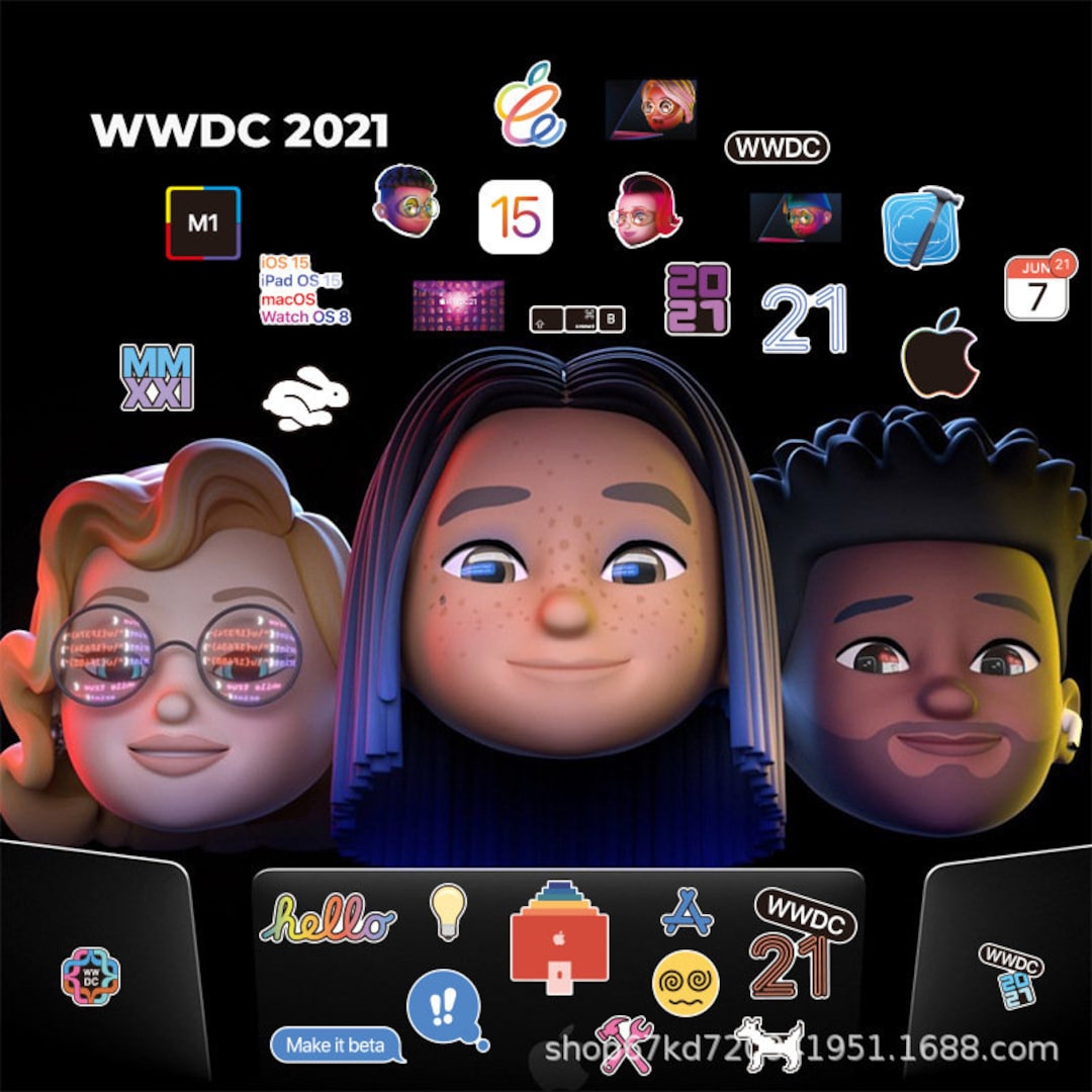 5 apple 2021 Wwdc MacBook Stickers, Laptop Sticker, Planner Sticker ...