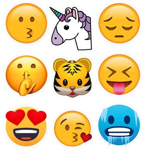 8 Emoji Stickers, Laptop Sticker, Planner Sticker, Vinyl Decal - Etsy