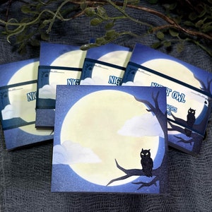 Night Owl Cute Sticky Note Pad Kawaii and Gothic Aesthetic Stationery ...