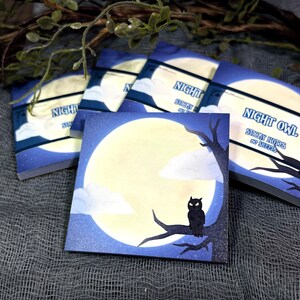 Night Owl Cute Sticky Note Pad Kawaii and Gothic Aesthetic - Etsy