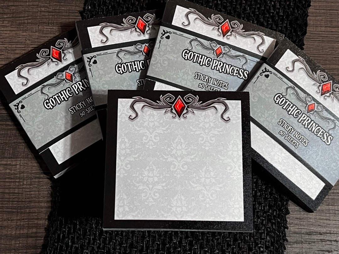 Gothic Princess Cute Sticky Note Pad • Kawaii and Gothic Aesthetic ...