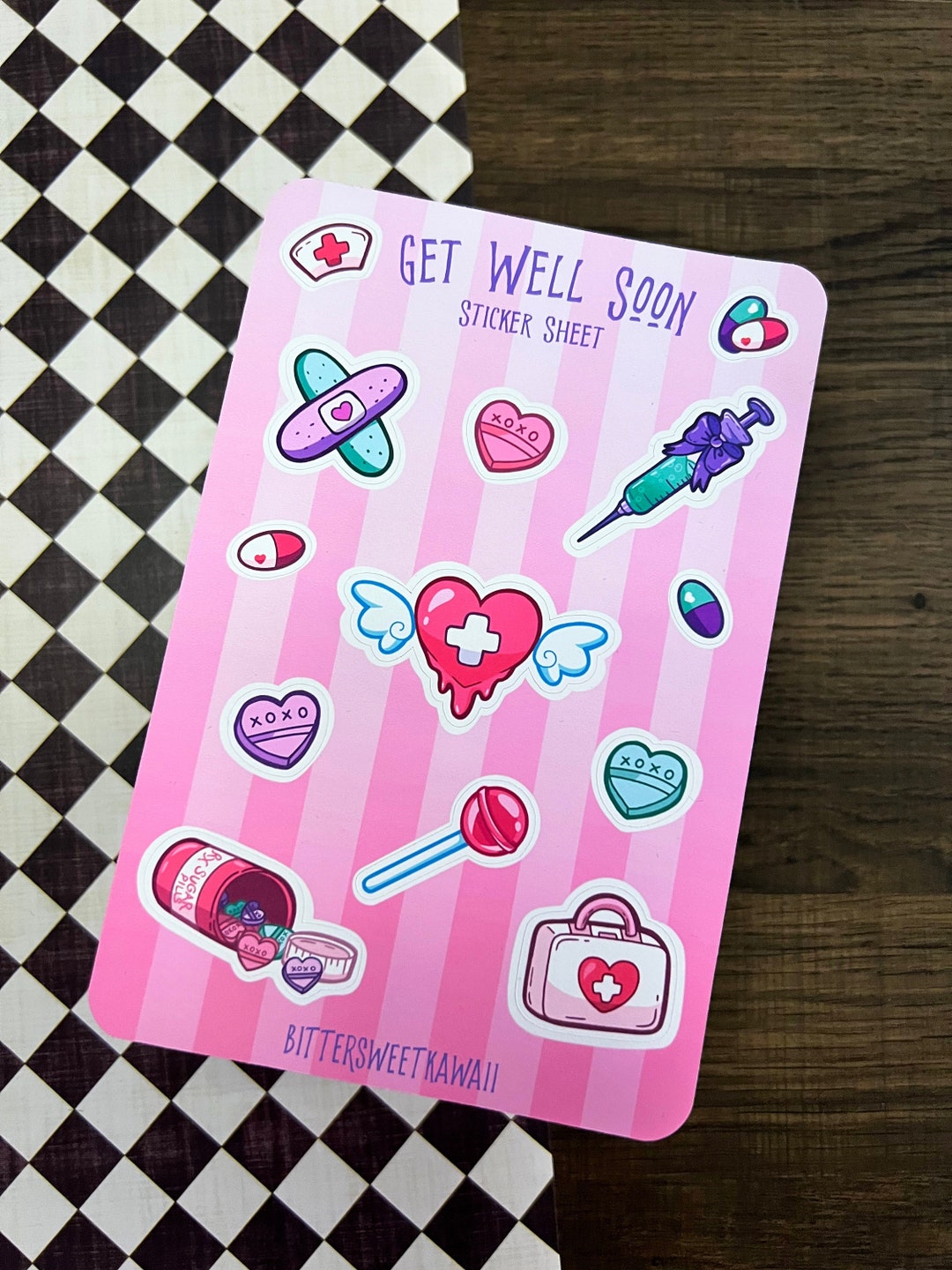 Get Well Soon Matte Sticker Sheet • Kawaii and Gothic Aesthetic Matte ...