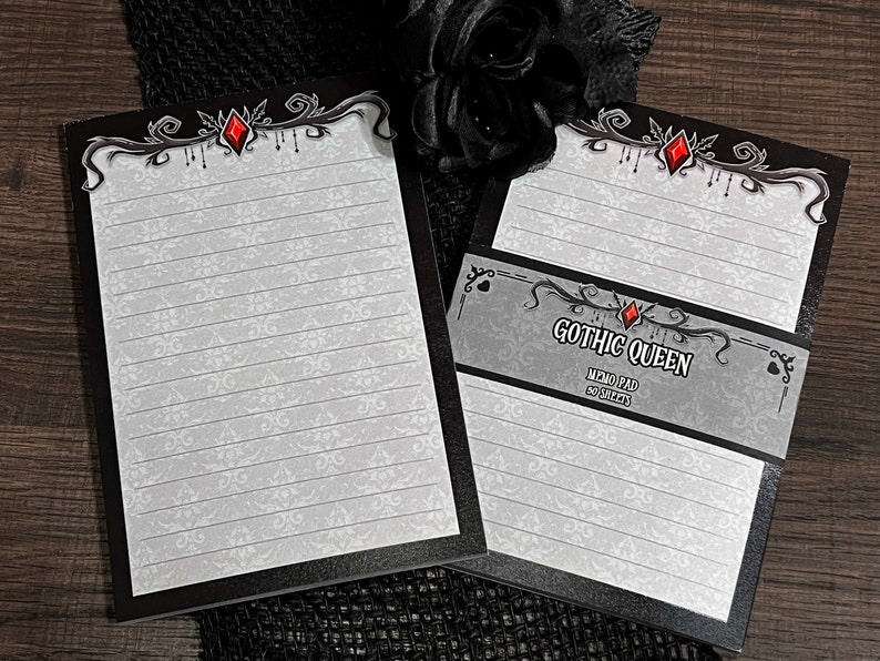Gothic Queen 4X6 Sticky Memo Pad Kawaii and Gothic Aesthetic - Etsy