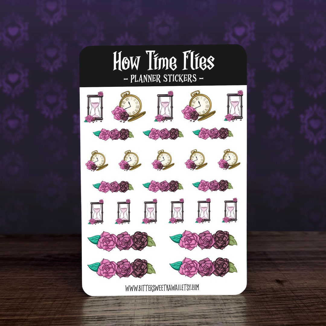 How Time Flies Planner Stickers • Kawaii and Gothic Aesthetic Matte ...