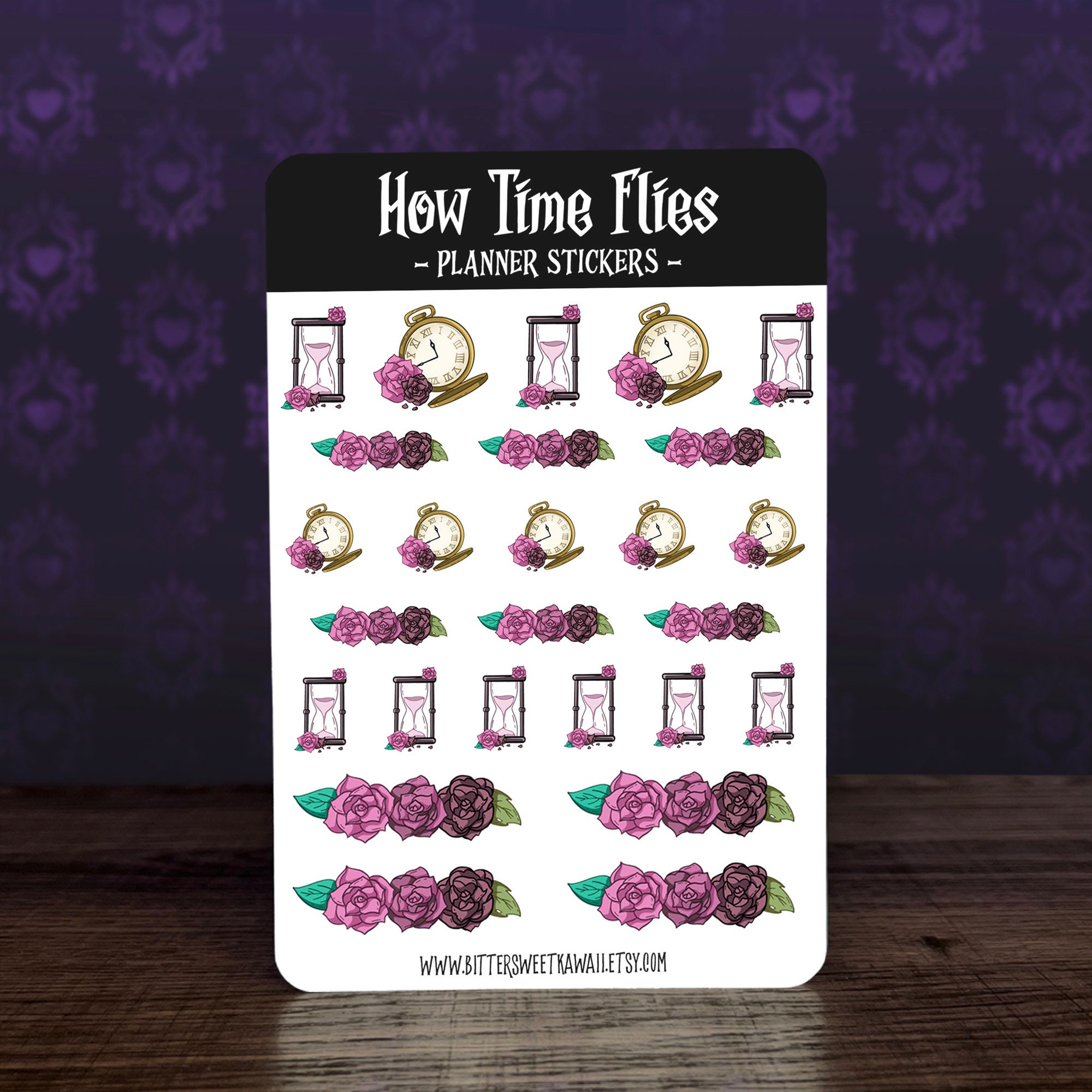 How Time Flies Planner Stickers Kawaii and Gothic Aesthetic | Etsy