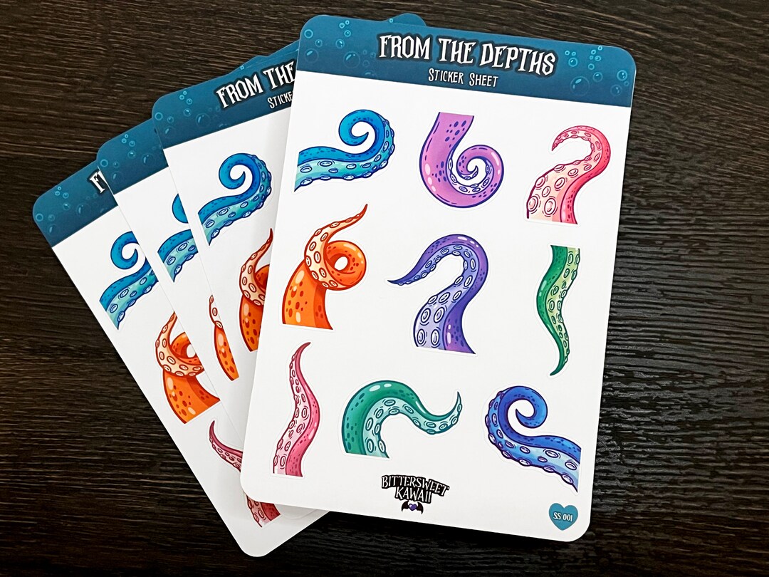 From the Depths Sticker Sheet • Kawaii and Gothic Aesthetic Matte ...