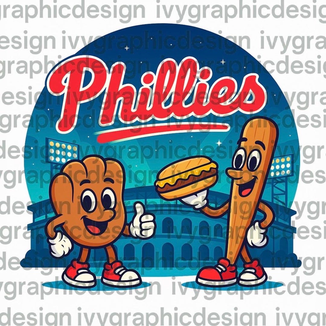 Phillies Baseball Cartoon PNG - Etsy