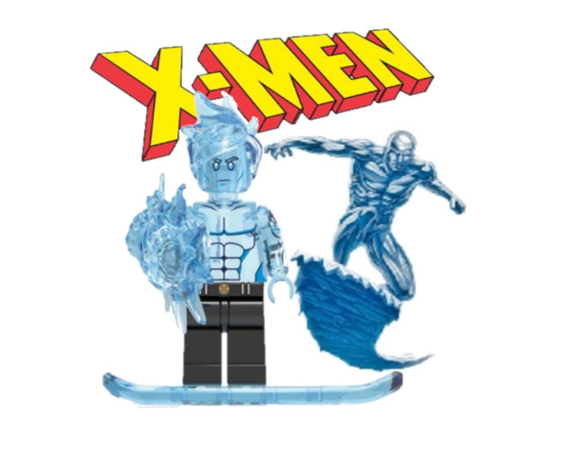 Iceman X-Men Mini MOC Building Block . Figure Plays With Lego | Etsy