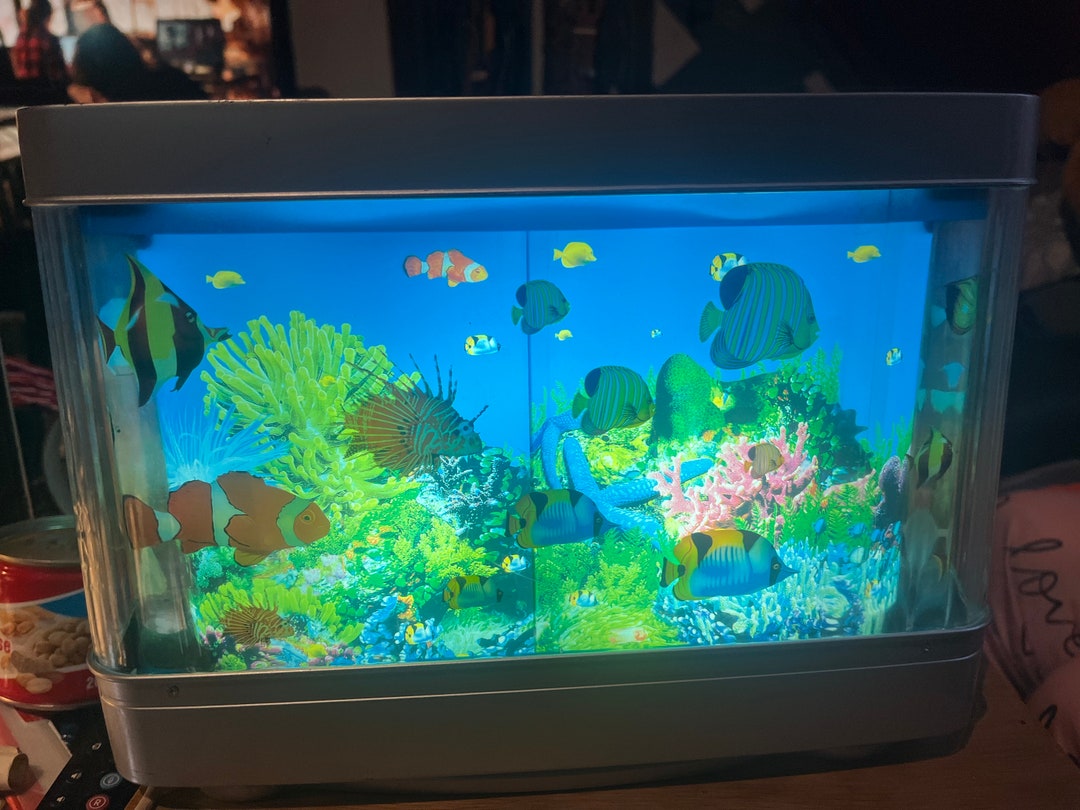 2000s Frutiger Aero Lamp, Fake Aquarium Lamp, Fake Fish Tank, Mini ...