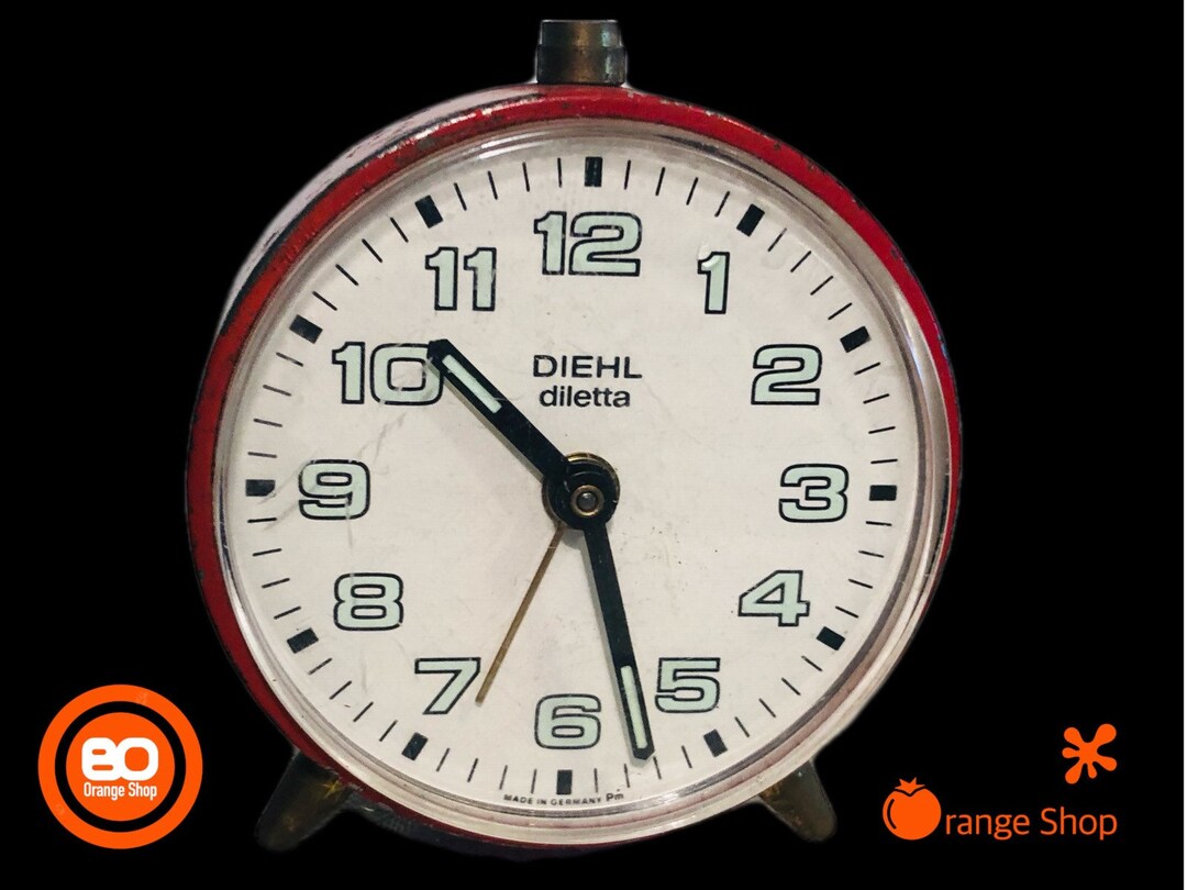 1970s Diehl Diletta Travel Alarm Clock Mechanically Very Stylish Top ...