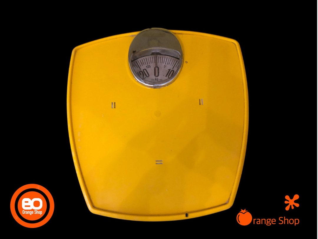 1960 Bathroom Scale / Analog Scale / 120 Kg / 60s / Yellow Germany - Etsy