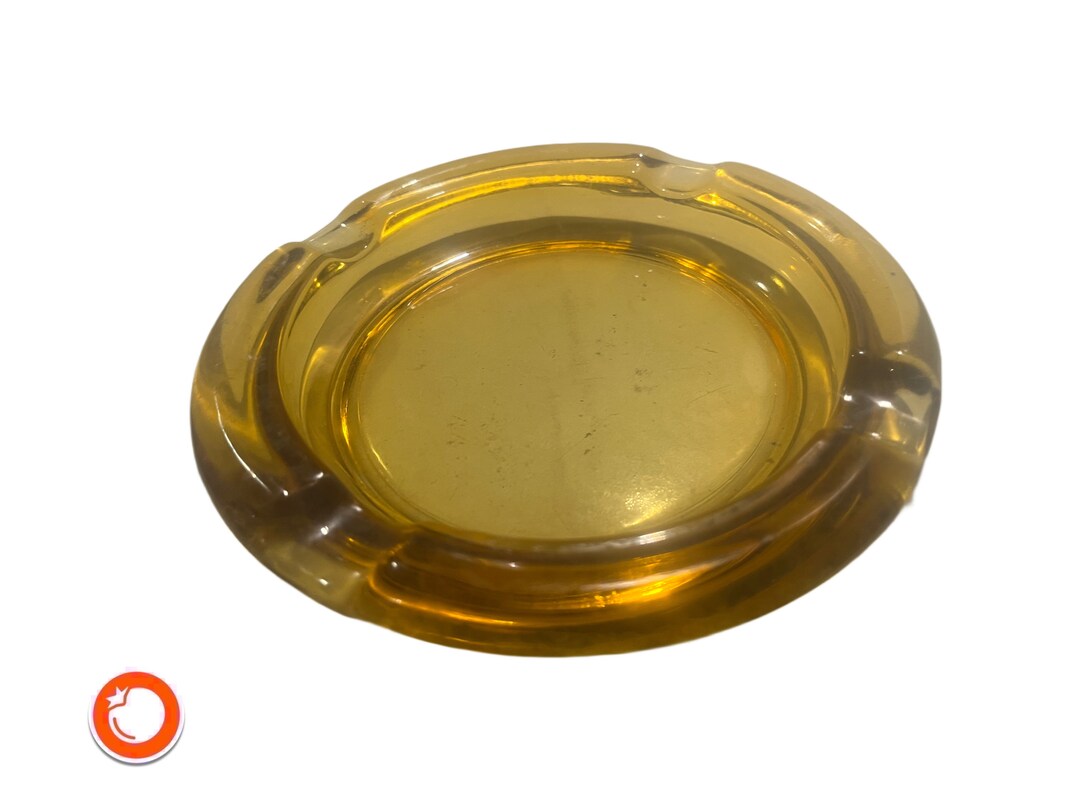 1970s Original Large Heavy Ashtray Collector's Ashtray Smoked Glass 22 ...