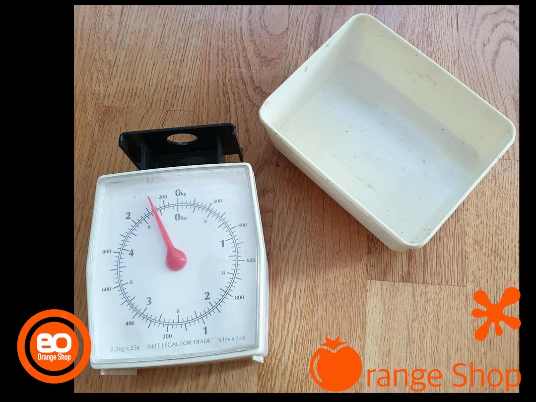 1970s Kitchen Scale / Analog Scale / 70s / White Orange up to 2,2 Kg ...