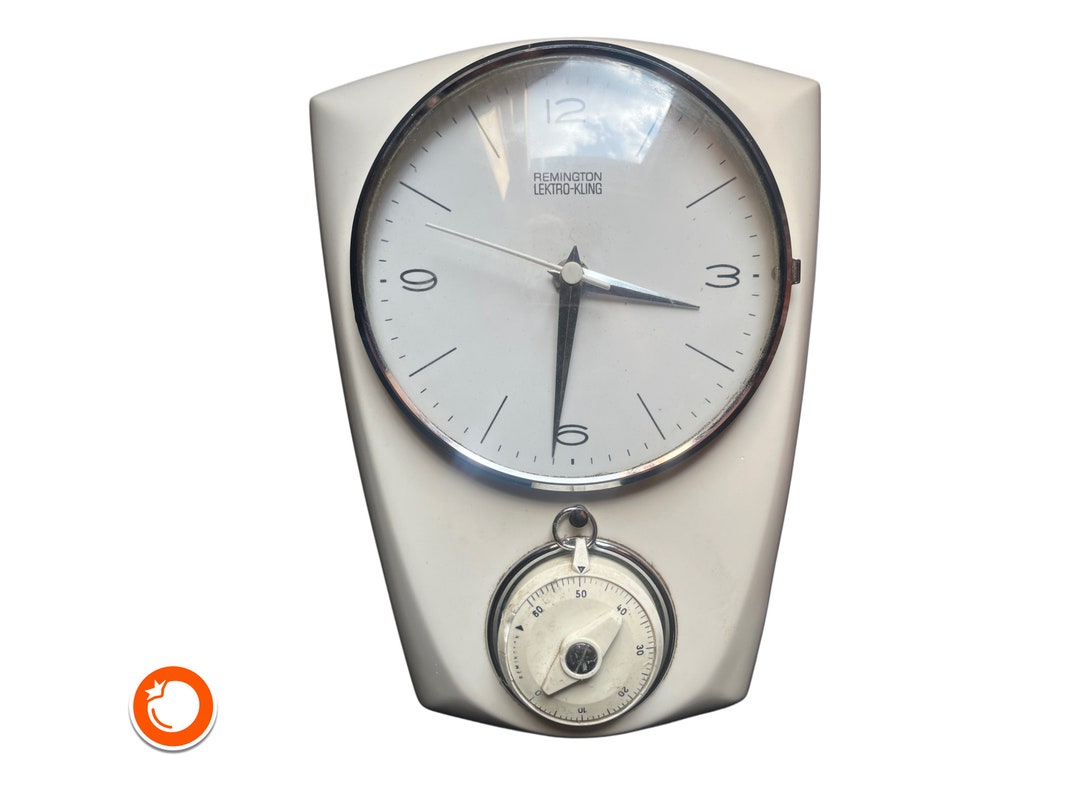 1960s Bauhaus Remington Lektro Wall Clock Kitchen Clock Porcelain Fully ...
