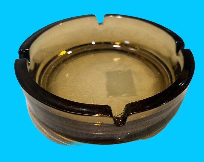 1970's Original Heavy Ashtray Collector's Ashtray Smoked Glass 15 Cm ...
