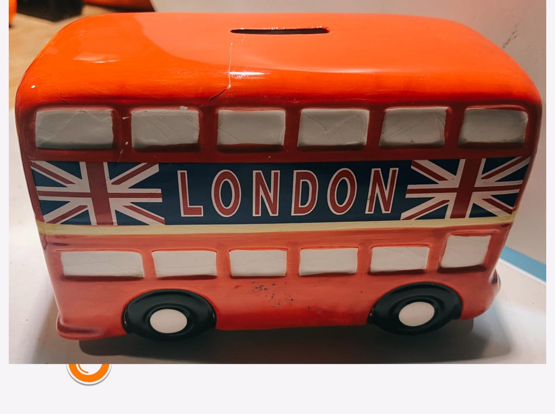 1970s Money Box London Bus Ceramic Arts and Crafts Hand Painted 22 Cm ...