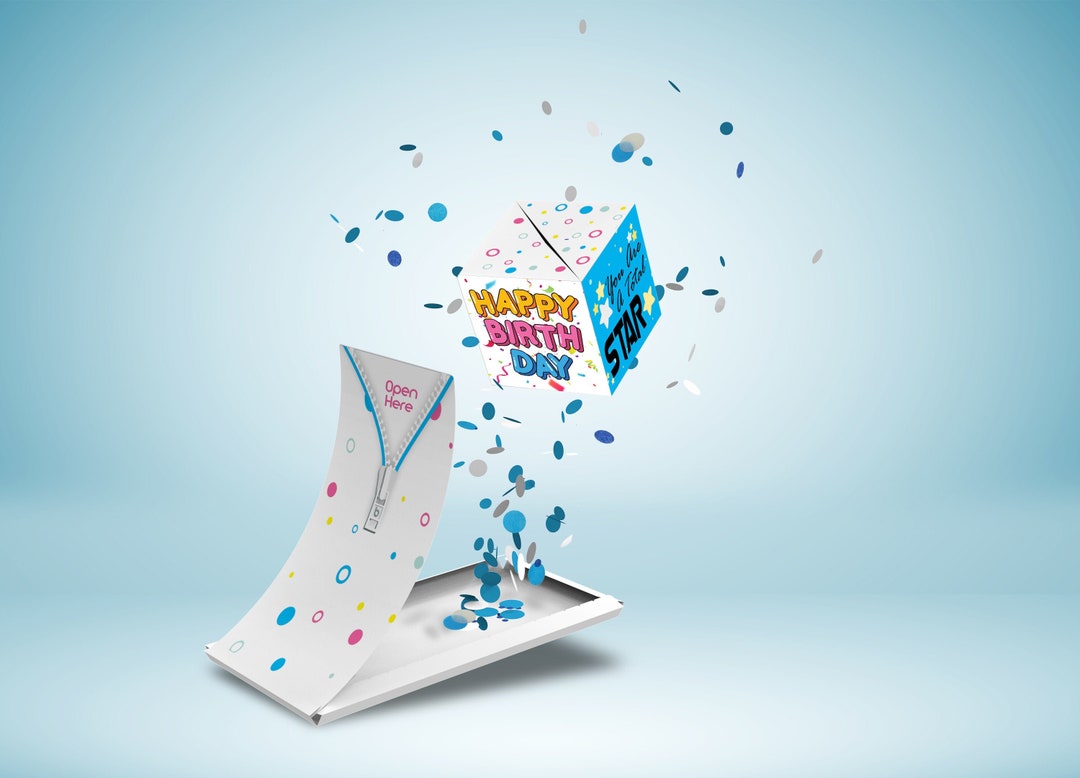 Boemby Exploding Confetti Greeting Card BOOM Card Surprise - Etsy