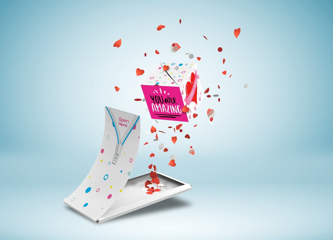 Boemby Exploding Confetti Greeting Card BOOM Card Surprise Pop up Gift ...