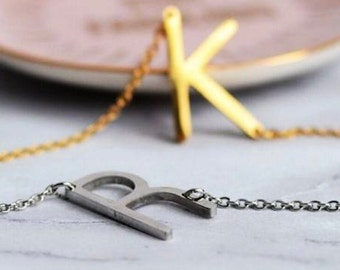 Monogram Initial Necklace - Etsy