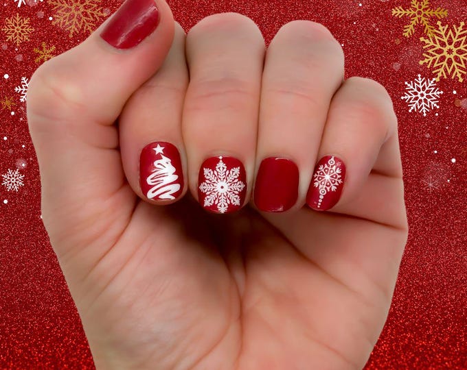 Holiday Cheer Nail Wraps | Holiday Nail Polish Stickers Nail Decals ...