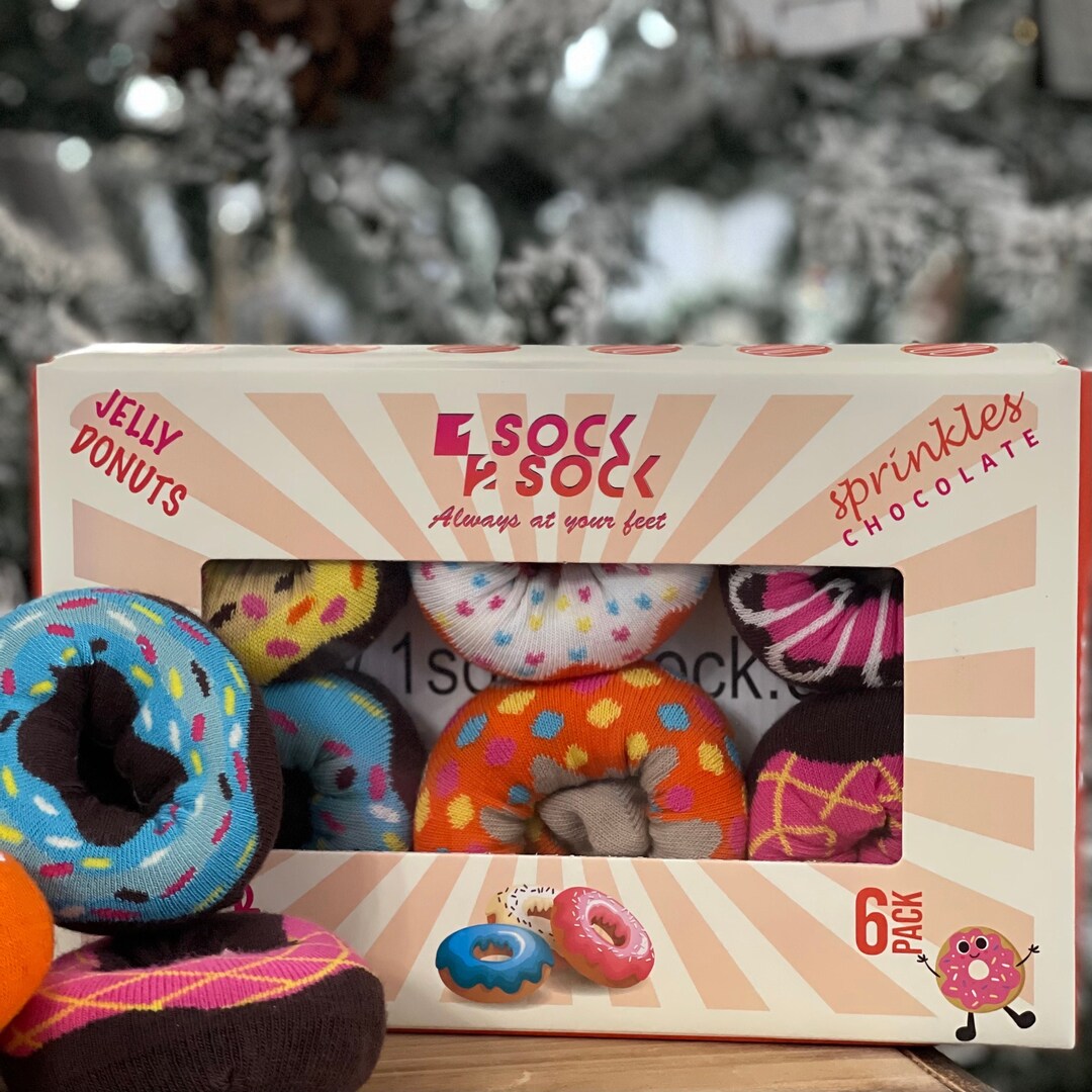 Donut Socks (cotton) - Box of 6 - Etsy
