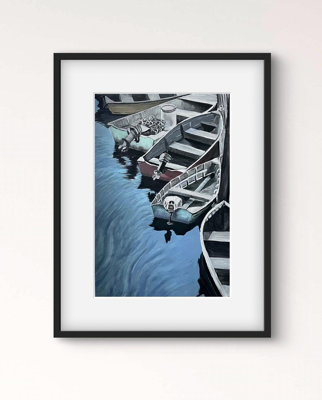 Dockside Giclee Print, Paddle Boats, Scarborough Maine, Ocean Decor ...