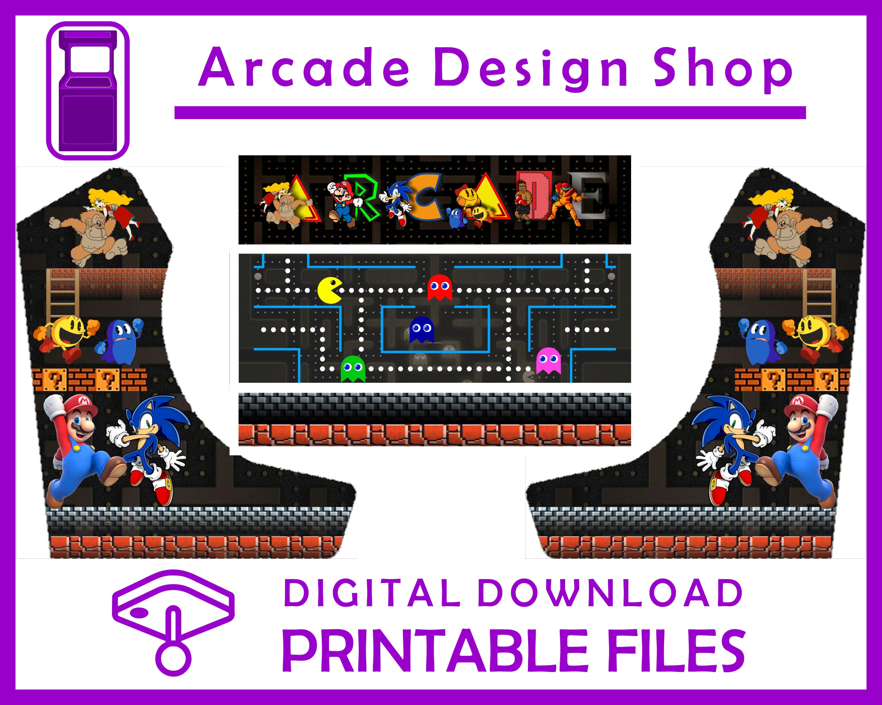 Mame Multicade Arcade Cabinet Graphics l Bartop Design l | Etsy