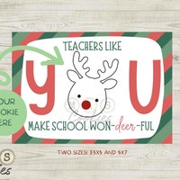 Merry Christmas Printable Mini Cookie Card - 3.5" X 5"/ Christmas ...