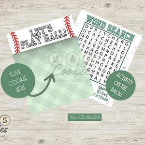 Printable Cookie Card & Topper - Baseball Word Search Activity - 2 ...