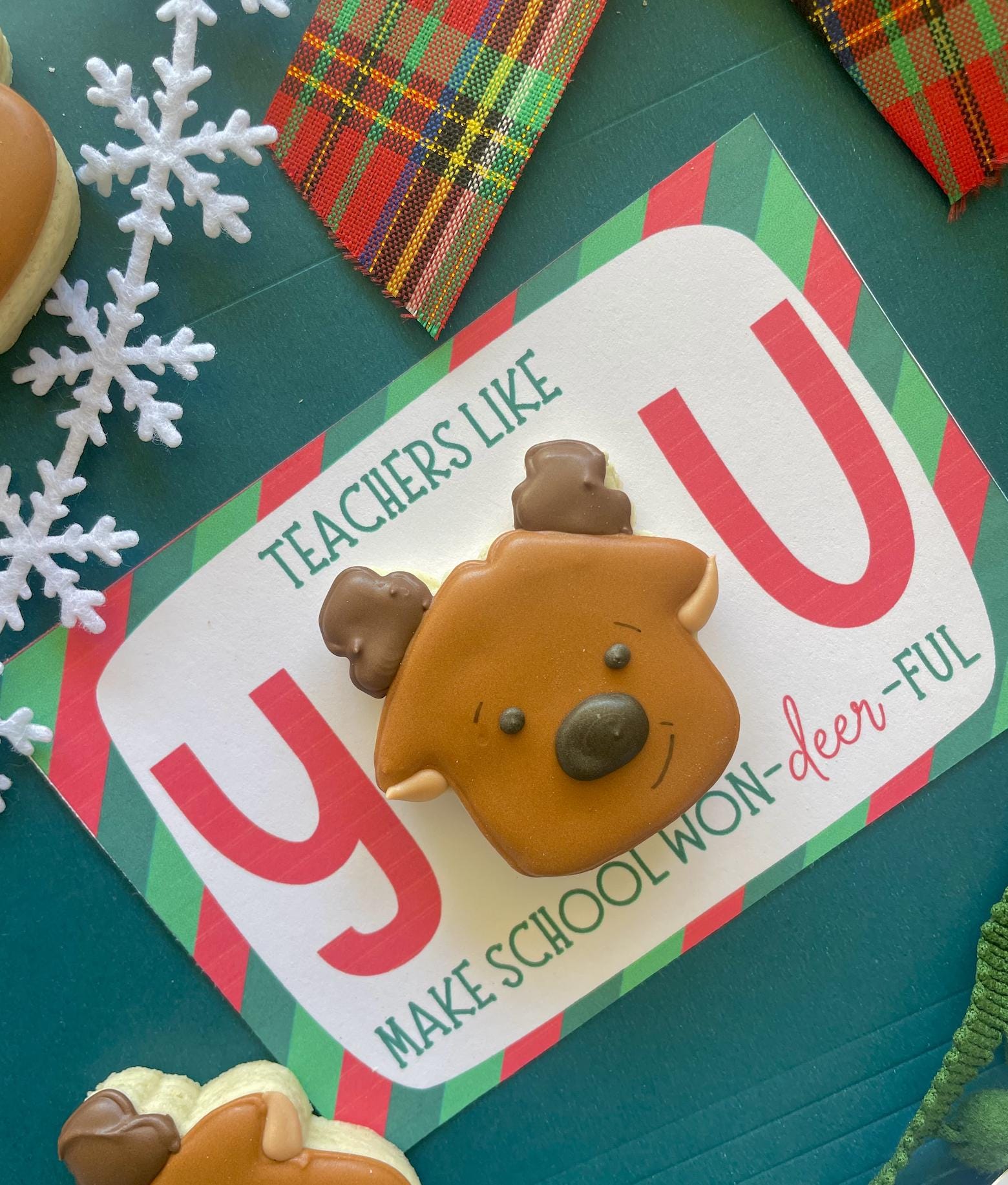 Printable Cookie Card - Teachers Christmas Card - Instant Download - 2 ...