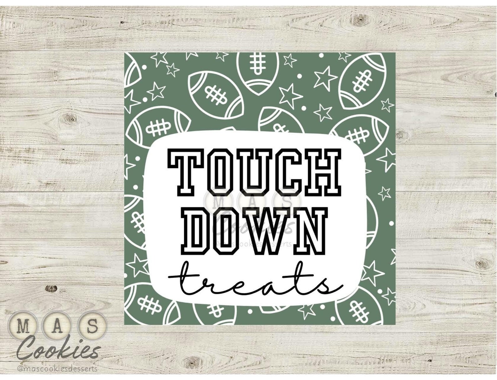 Printable Tag - TOUCHDOWNS - 2.5" Square 2 - 2 PACK - Etsy