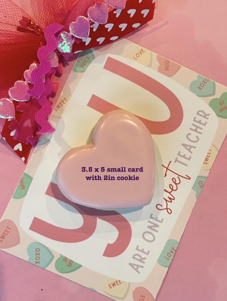 Printable Cookie Card - Teachers Valentine Card - Instant Download - 2 ...