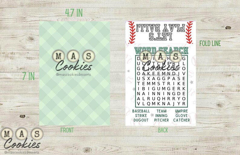 Printable Cookie Card & Topper - Baseball Word Search Activity - 2 ...