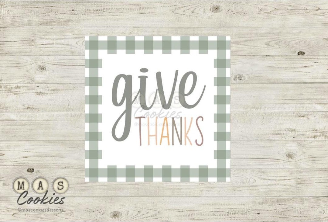Printable Tag - GIVE THANKS - 2.5" Square - Etsy